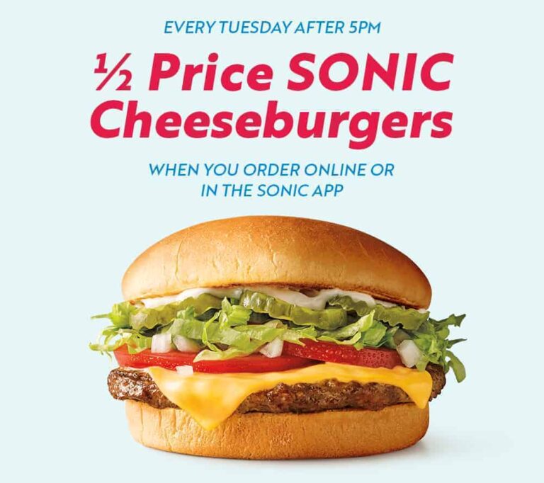 Sonic Drive-In: Enjoy 50% off cheeseburgers every Tuesday night ...