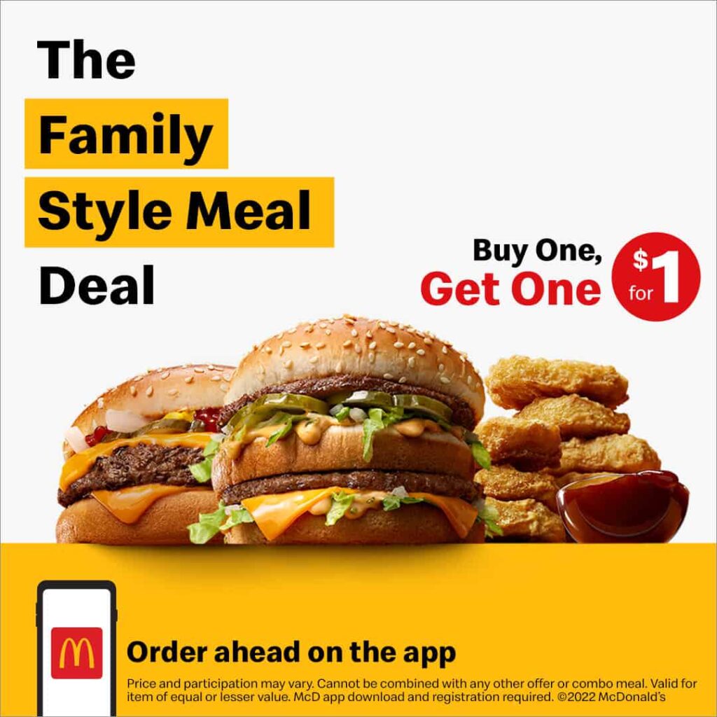 McDonald's offers buy-one-get-one for $1 deal on menu favorites ...