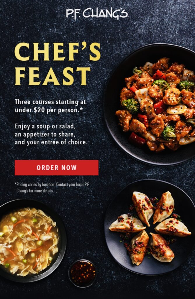 P.F. Chang's offers affordable Chef's Feast menu - starting at under ...