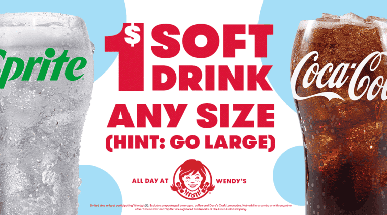 Enjoy any size soft drink for just $1 at Wendy's for limited time ...