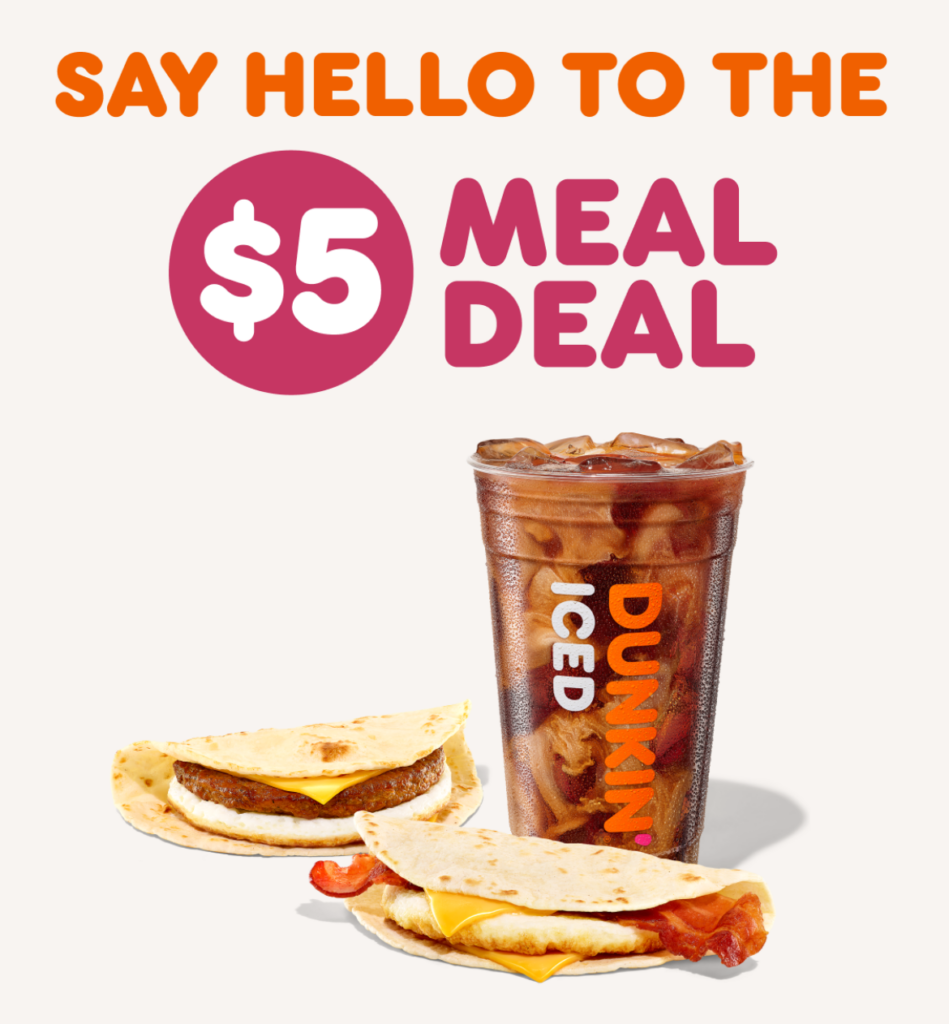 Dunkin' offers new $5 Meal Deal with 3 popular items - Living On The Cheap