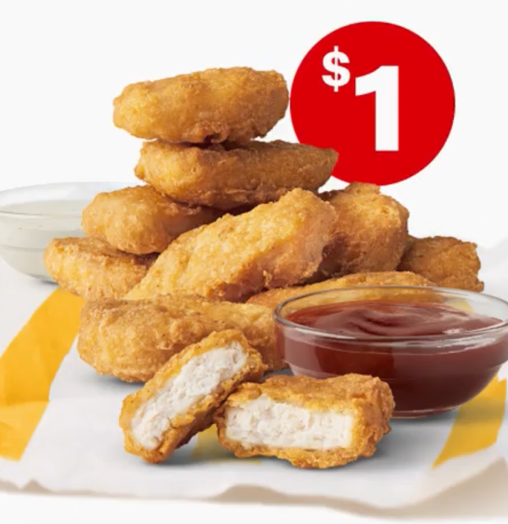 Enjoy 10 Chicken McNuggets for just $1 at McDonald's for two weeks ...