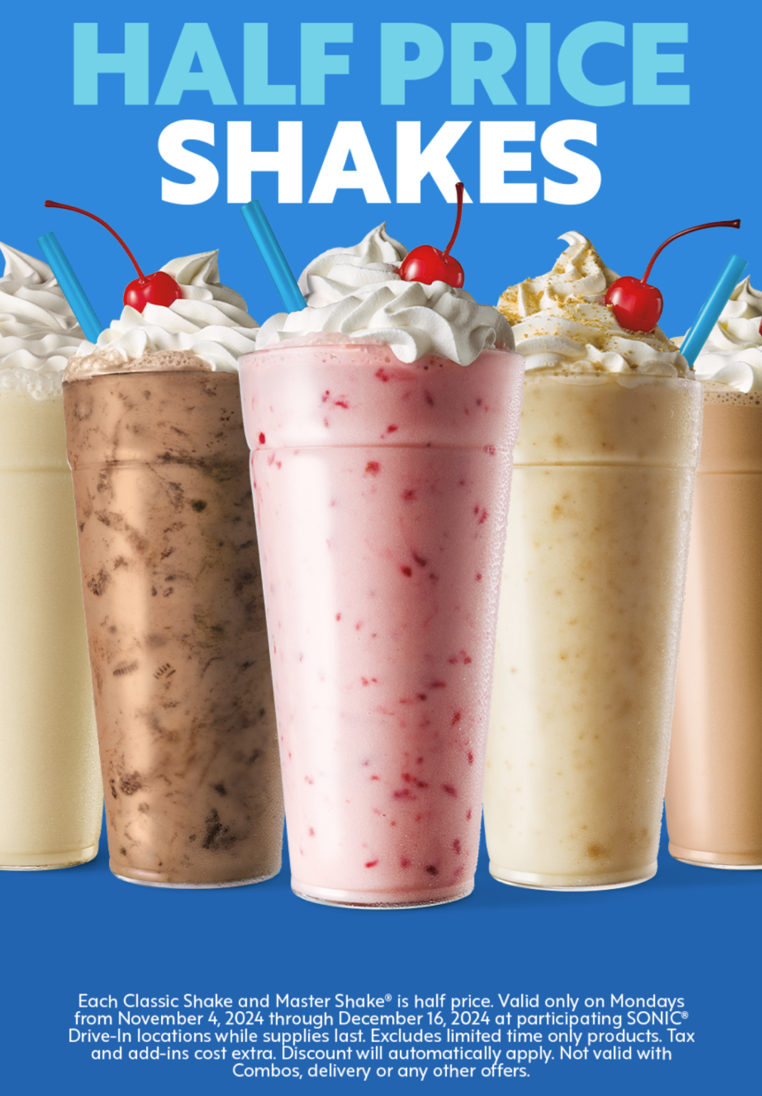 Enjoy 50% off all shakes every week at Sonic Drive-In - Living On The Cheap