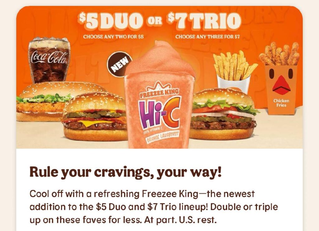 Burger King offers Duo and Trio meal deals - starting at just $5 ...